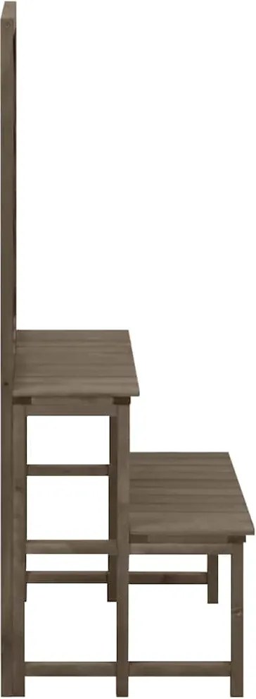 Stojan na květiny s treláží šedý 70 x 42 x 115 cm masivní jedle 316414