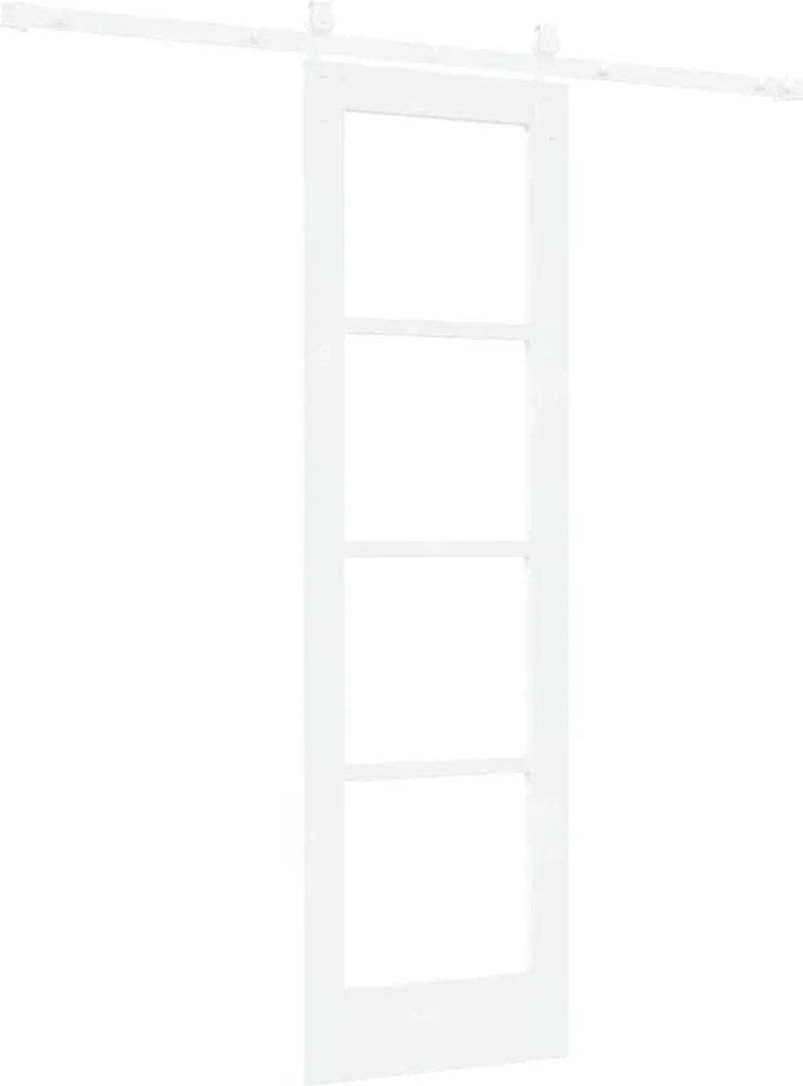 Posuvné dveře 61 x 198,5 cm Masivní borové dřevo a sklo Bílá 3332350