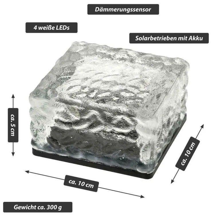 Nexos 55824 solární osvětlení - cihla 4 LED bílá 9,5 x 9,5 x 4,5 cm