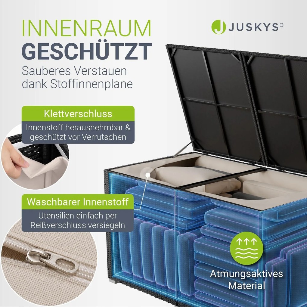 Juskys Polyratanový úložný box Ikaria 950 l Barva: černá