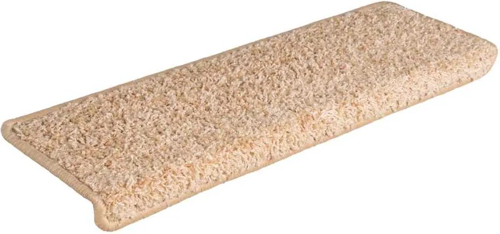 Schodové rohože 15 ks 65 x 21 x 4 cm zlaté obdélníkové okraje 326202