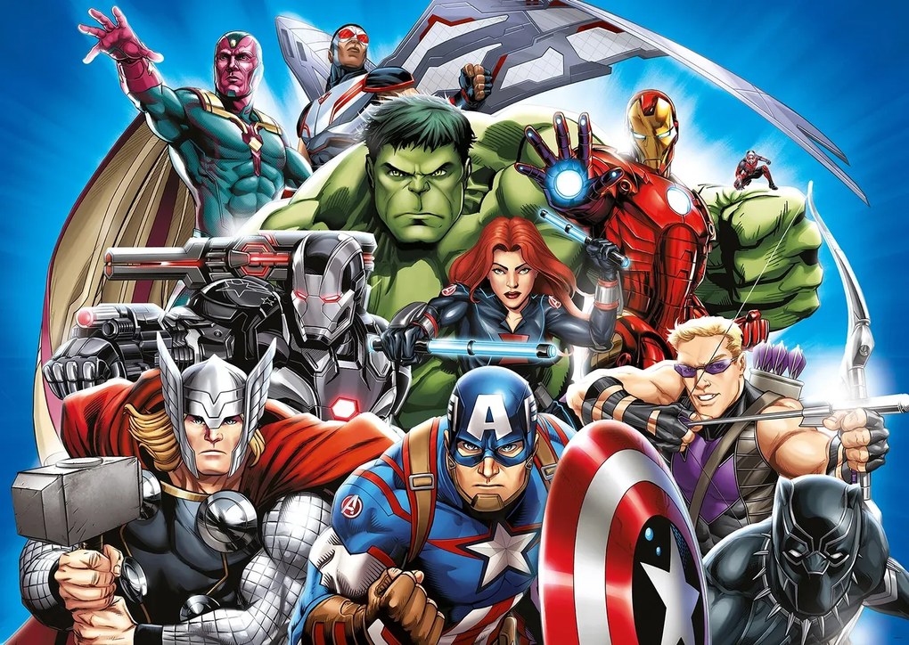 Dětská vliesová fototapeta na zed' Marvel Avengers – Celý Tým, Disney | 155 x 110 cm | DFTDNM 5279