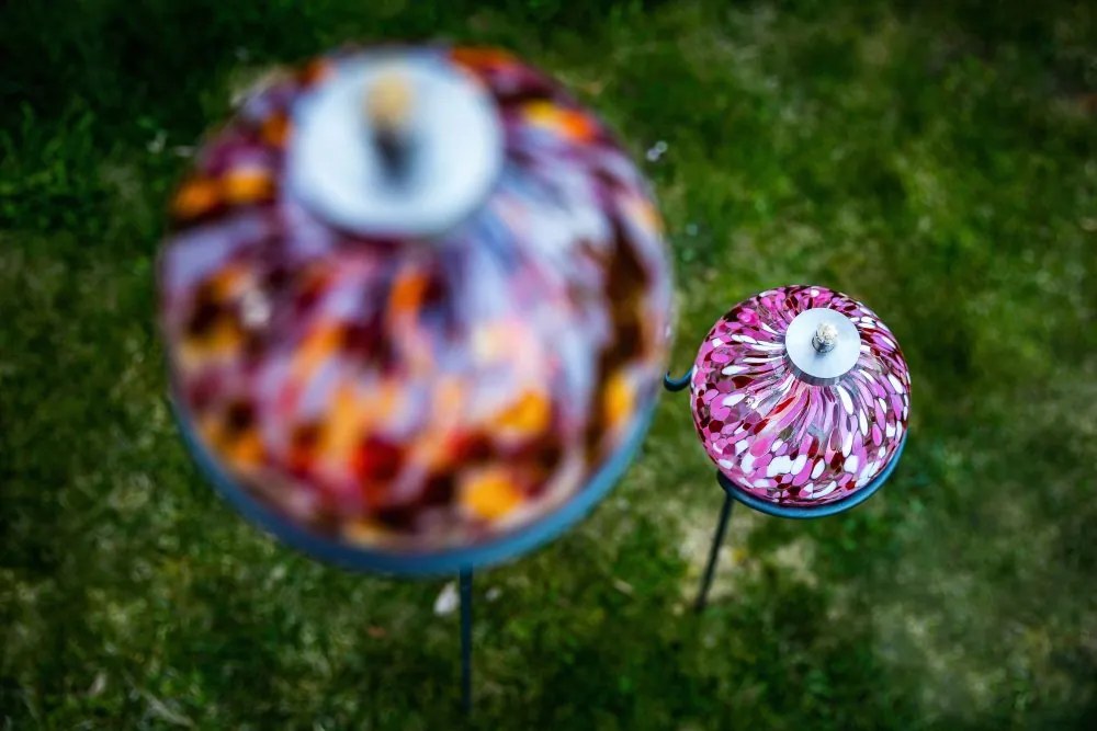 Skleněná olejová lampa SCUTI – Jantarově lososová