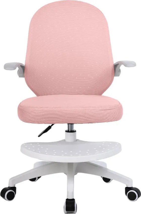 Dětská otočná židle Neoseat JUNI 012 s podnoží — látka, růžová