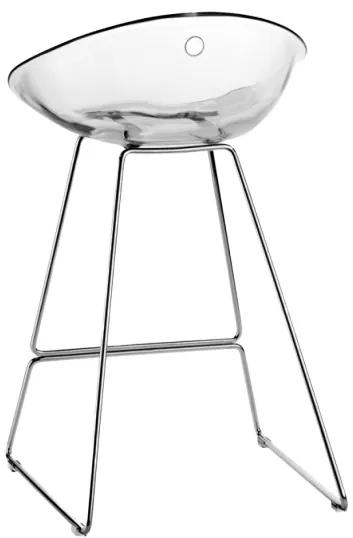 PEDRALI - Vysoká barová židle GLISS 906 DS s chromovanou podnoží - transparentní