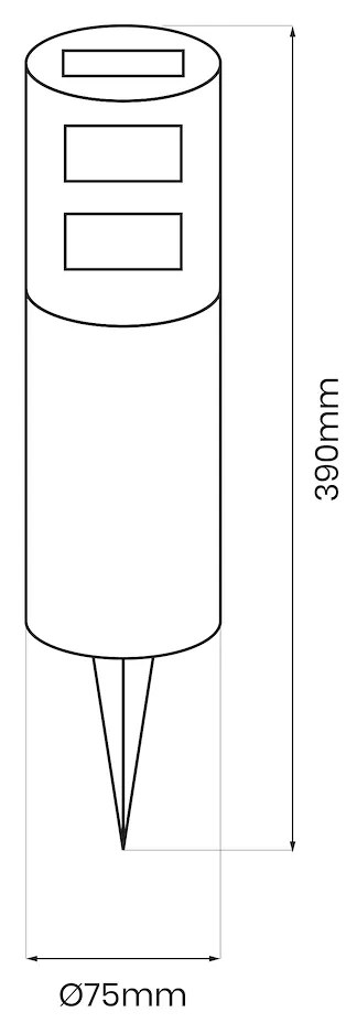 Exteriérové ​​solární zapichovací svítidlo Fidel, 1x černé plastové stínítko
