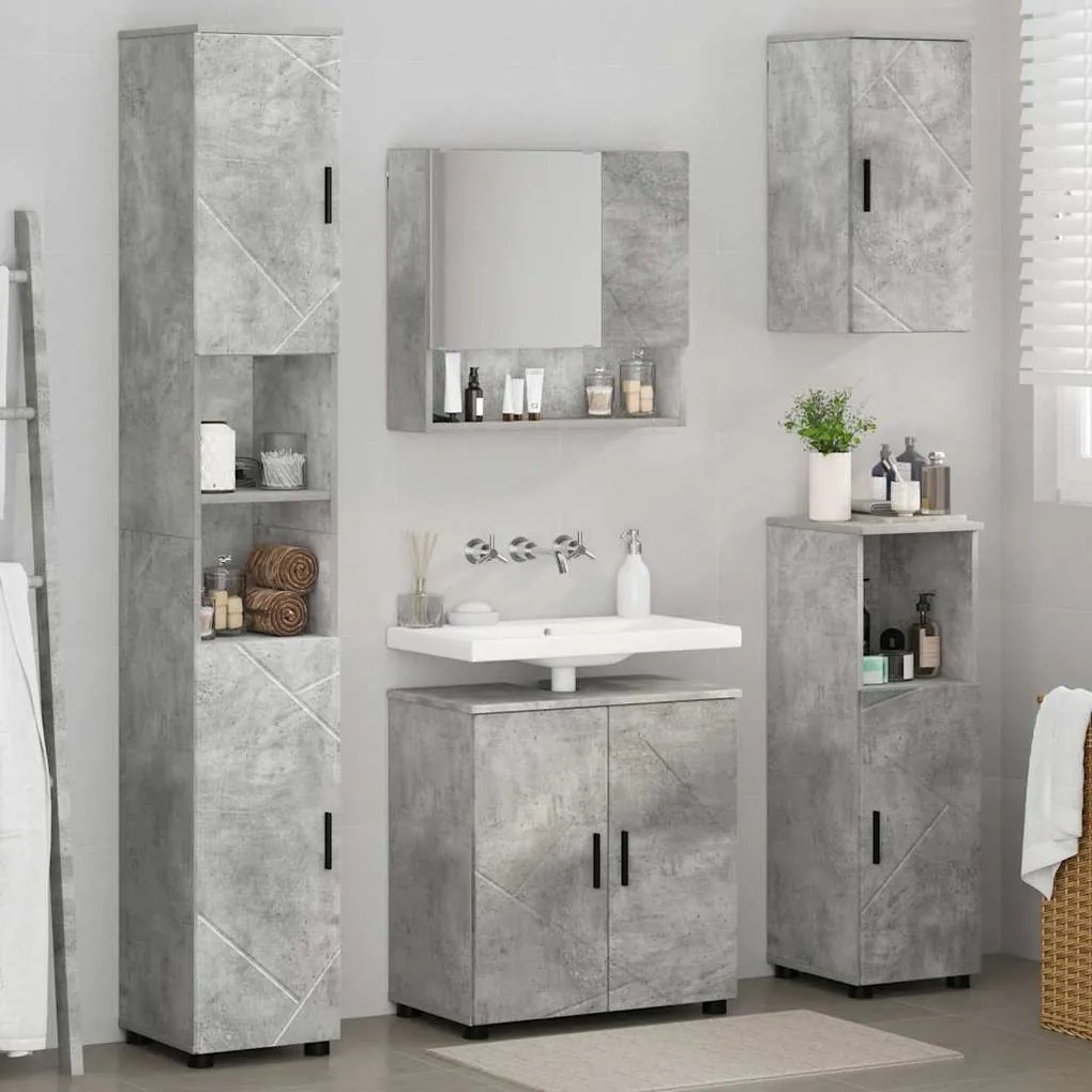 Sada koupelnového nábytku 5 ks Betonově šedá 61 x 35 x 64 cm 3392986