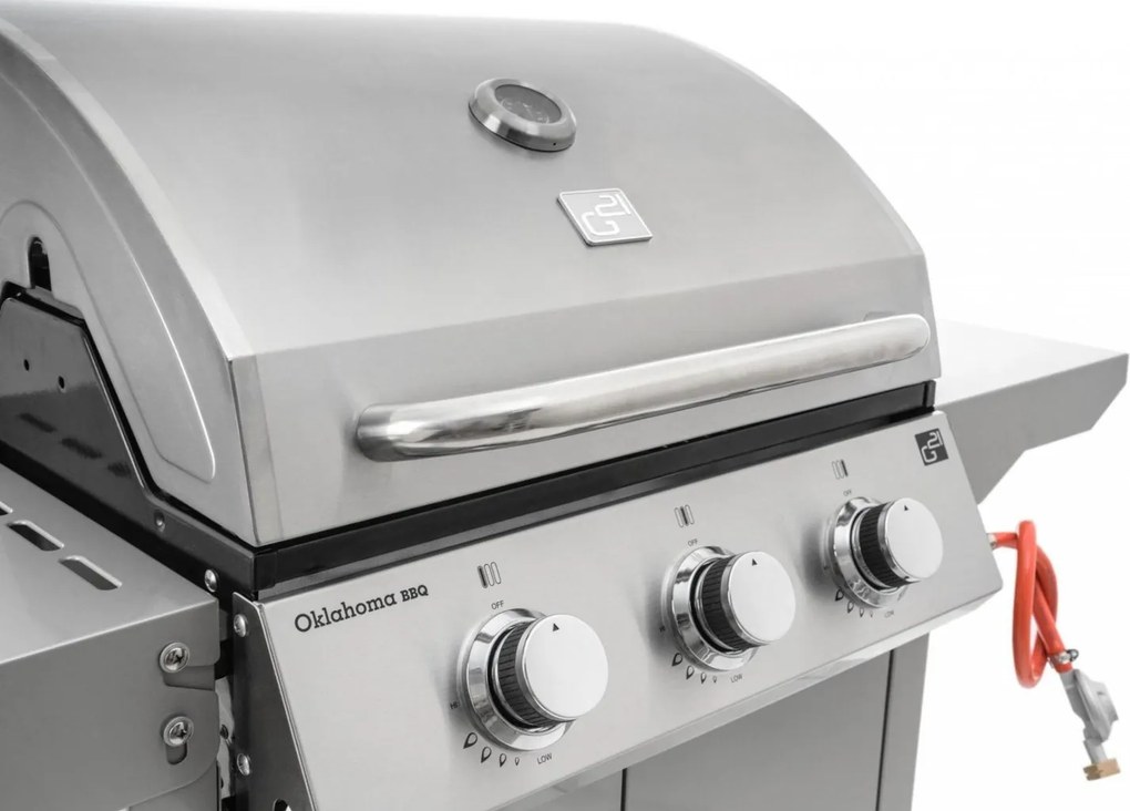 Plynový gril G21 Oklahoma BBQ Premium Line 3 hořáky + zdarma redukční ventil (6390310)