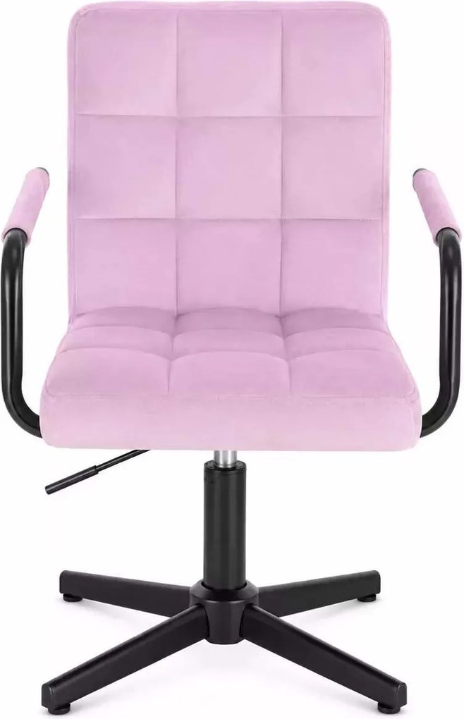 LuxuryForm DESIGN Otočná židle VERONA BLACK VELUR na černém kříži - levandule