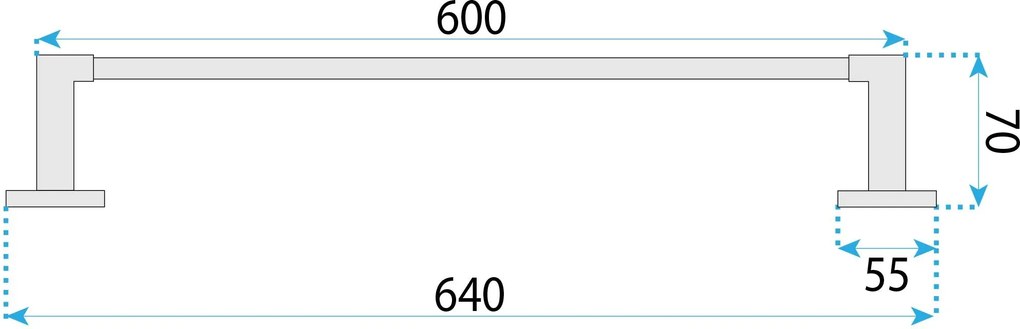Rea Nico, koupelnový věšák 64 cm, zlatá lesklá, REA-88016