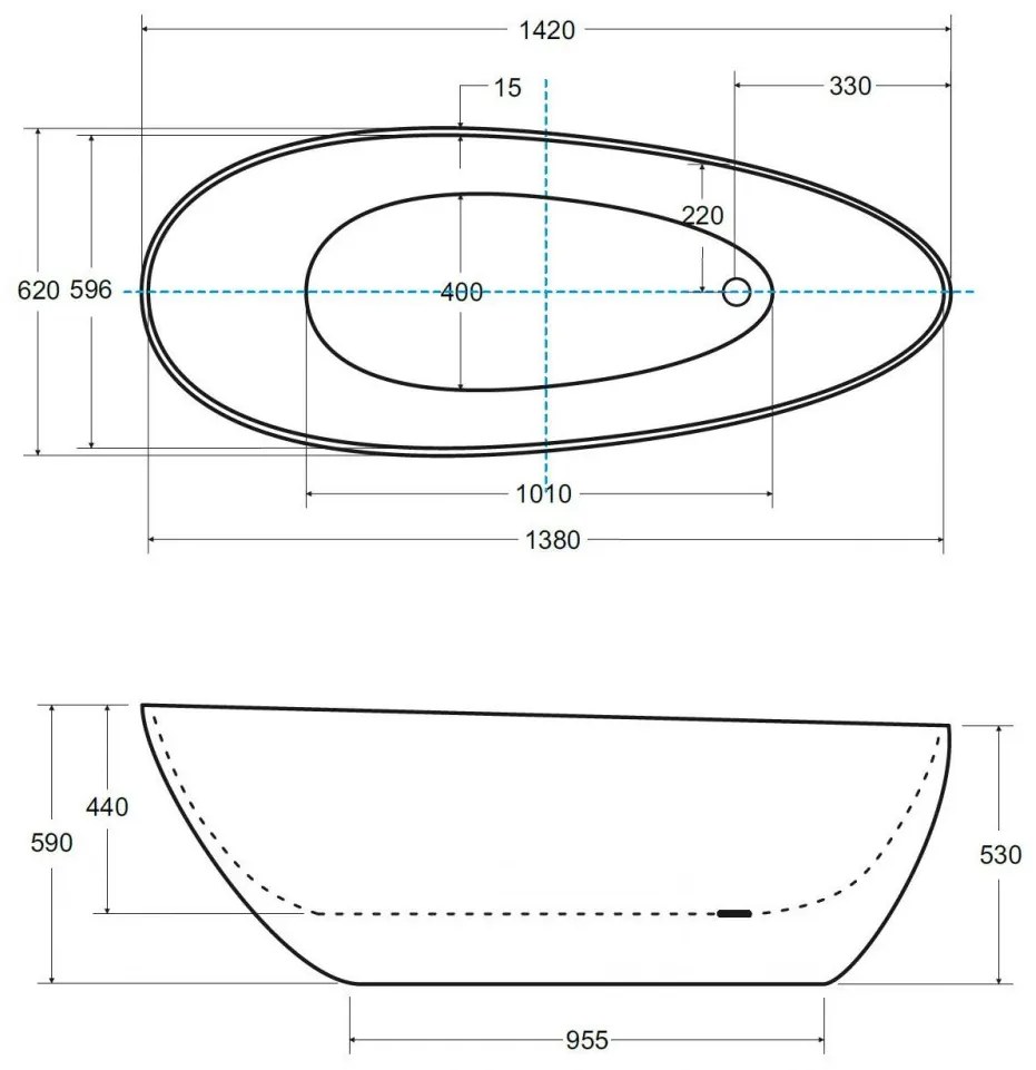 BESCO Volně stojící vana GOYA Glam - zlatá Rozměr vany - 142 × 62 cm VANSAL14GLAM01