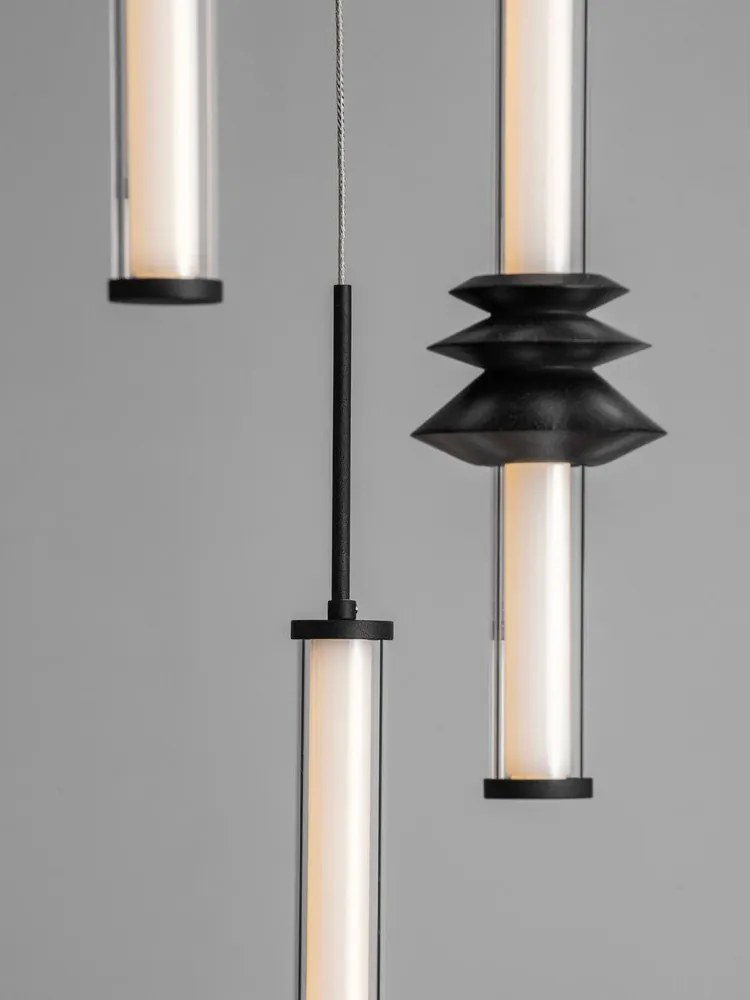 Matně černé keramické LED stmívatelné závěsné svítidlo se stínidlem z akrylového skla ø 35 cm Stalactite – Nova Luce