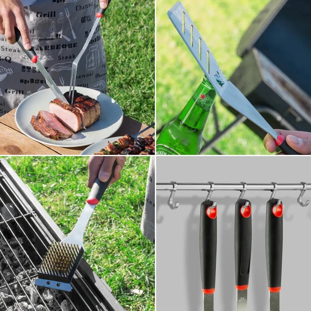 11dílná sada náčiní na grilování z nerezové oceli v kufříku InnovaGoods Professional Barbecue