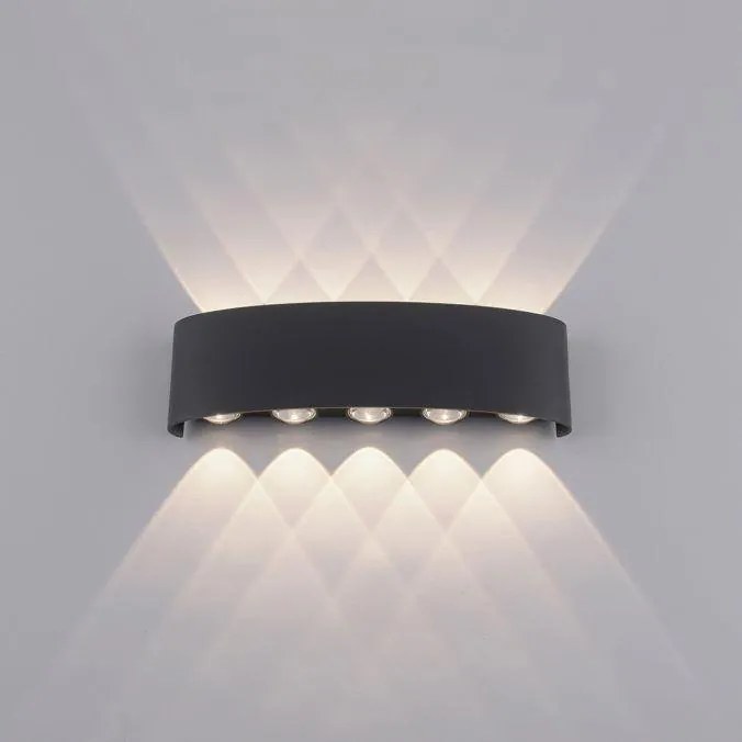 PN 9489-13 CARLO LED nástěnná lampa, 10 bodovek, antracit, venkovní a vnitřní, dekorativní 3000K - PAUL NEUHAUS