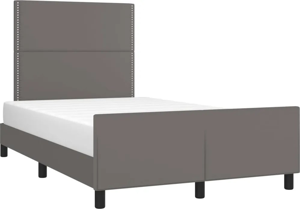 Rám postele bez matrace šedý 120x190 cm umělá kůže 3270558
