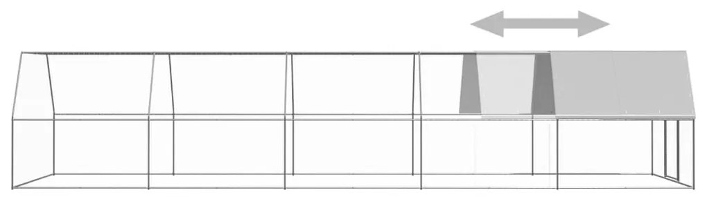 vidaXL Marketos Venkovní klec pro kuřata 3 x 10 x 2 m pozinkovaná ocel