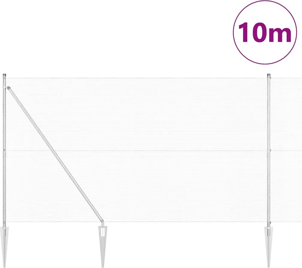 Svařované drátěné ploty s hroty 10 x 1,6 m Pozinkovaná ocel 3351942