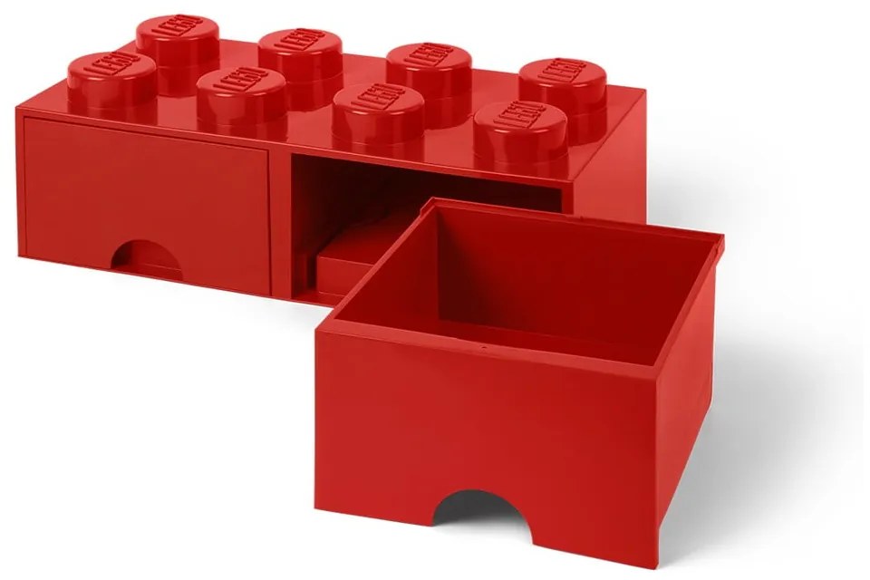 Červený úložný box se dvěma šuplíky LEGO®