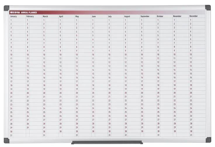 Bi-Office Roční plánovací tabule, magnetická, dny, 900 x 600 mm