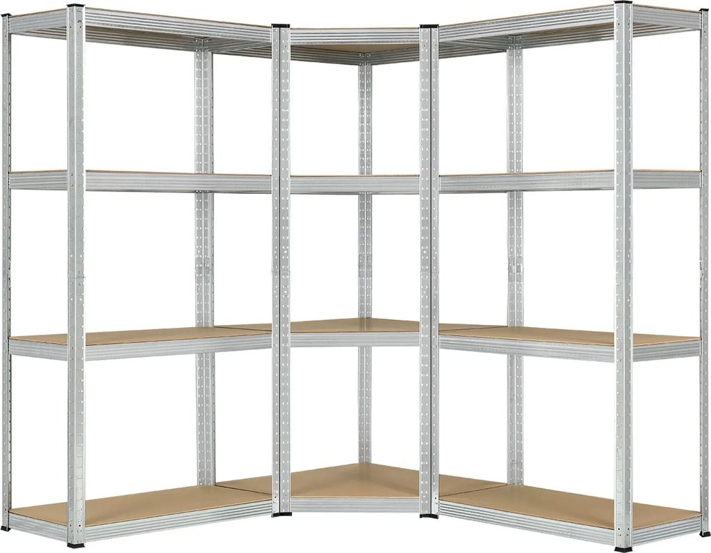 Juskys Sada tří kovových regálů Corner a Easy Barva: šedá