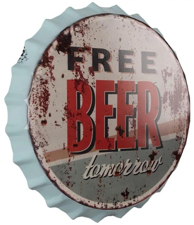 Nástěnná kovová cedule Beer Free Tomorrow – 33x4 cm