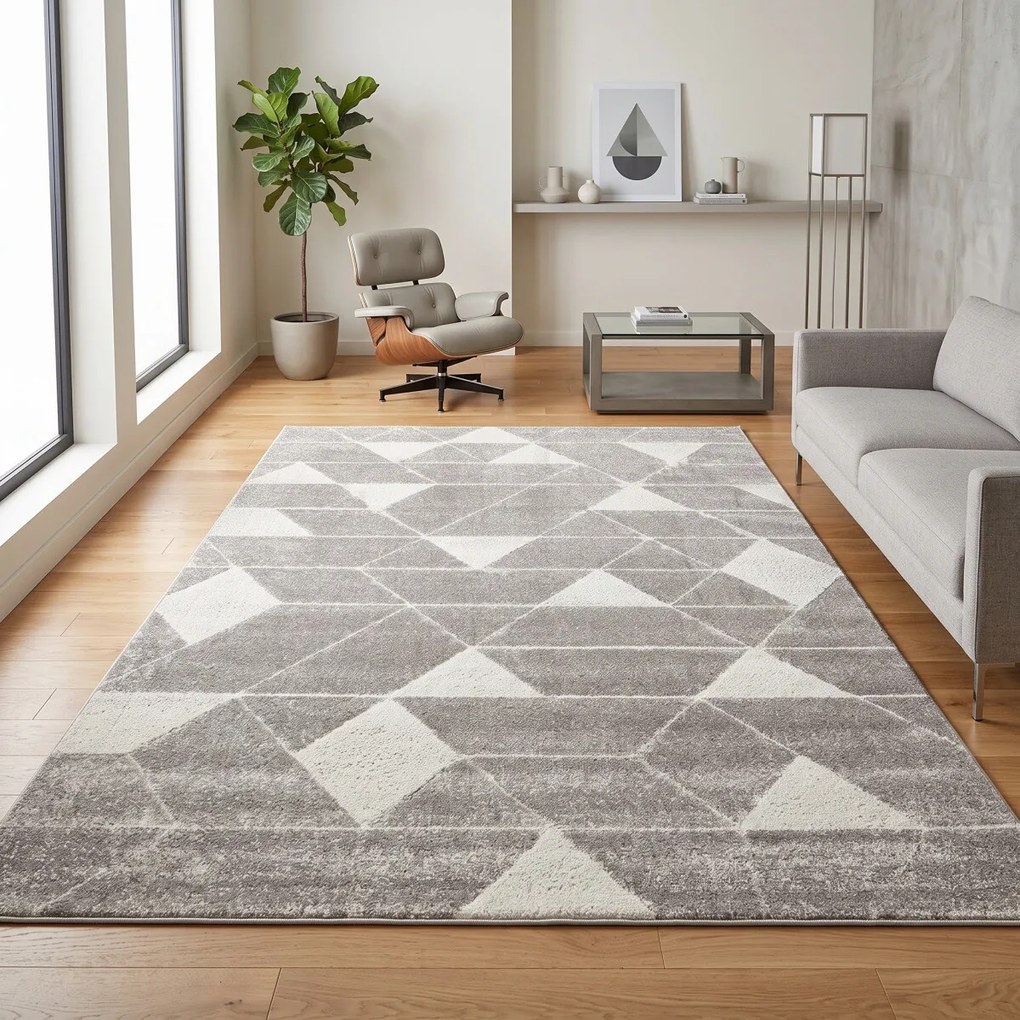 Angel Carpet, Kusový koberec Aurora 11 Grey, 80x150, šedá, kancelář