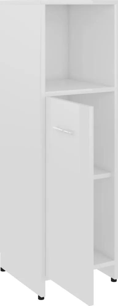 vidaXL 3dílný set koupelnového nábytku dřevotříska [3154406] Barva: bílá s vysokým leskem