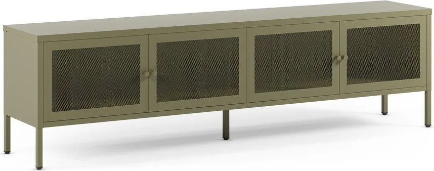 Zelený kovový TV stolek 160x50x35 cm Fayna – Marckeric