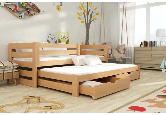 Dětská postel s přistýlkou 90x190 FILIPA - buk