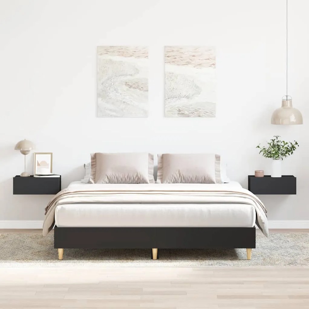 Rám postele bez matrace černý 150x200 cm Technické dřevo 3328709