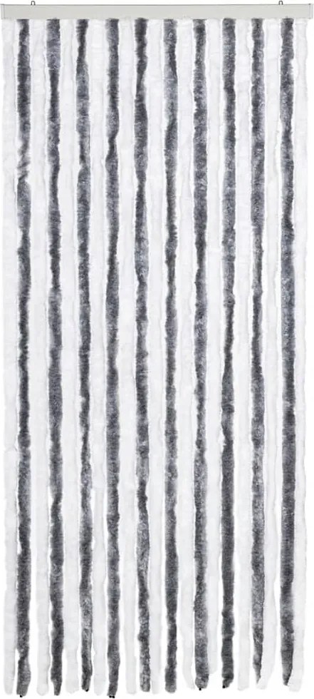 Závěs proti hmyzu šedý a bílý 90 x 220 cm Chenille 241224