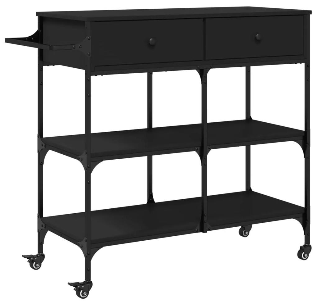 Kuchyňský vozík černý 105 x 42 x 95 cm kompozitní dřevo,  842376