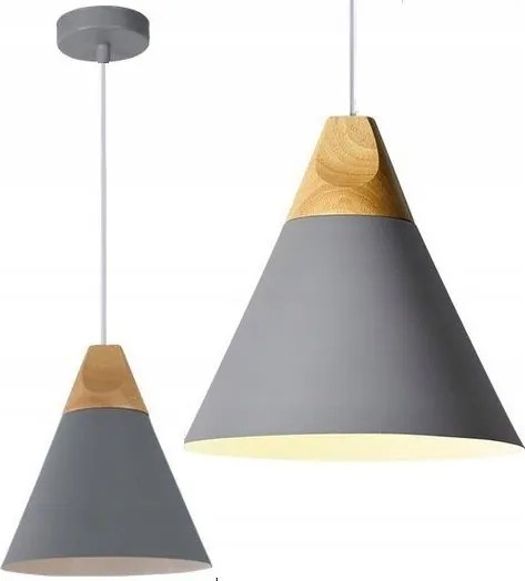 Závěsná Lampa Kov Dřevo Loft Scandi A Barvy