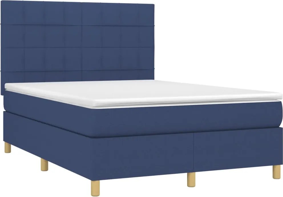 Box spring postel s matrací modrá 140x190 cm textil 3142335