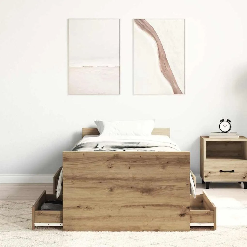 Rám postele Artisanový dub 193 x 78 x 50 cm Kompozitní dřevo 3329307
