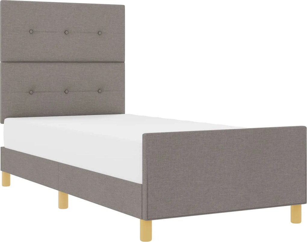Rám postele s čelo Taupe 100 x 200 cm textil 3344708