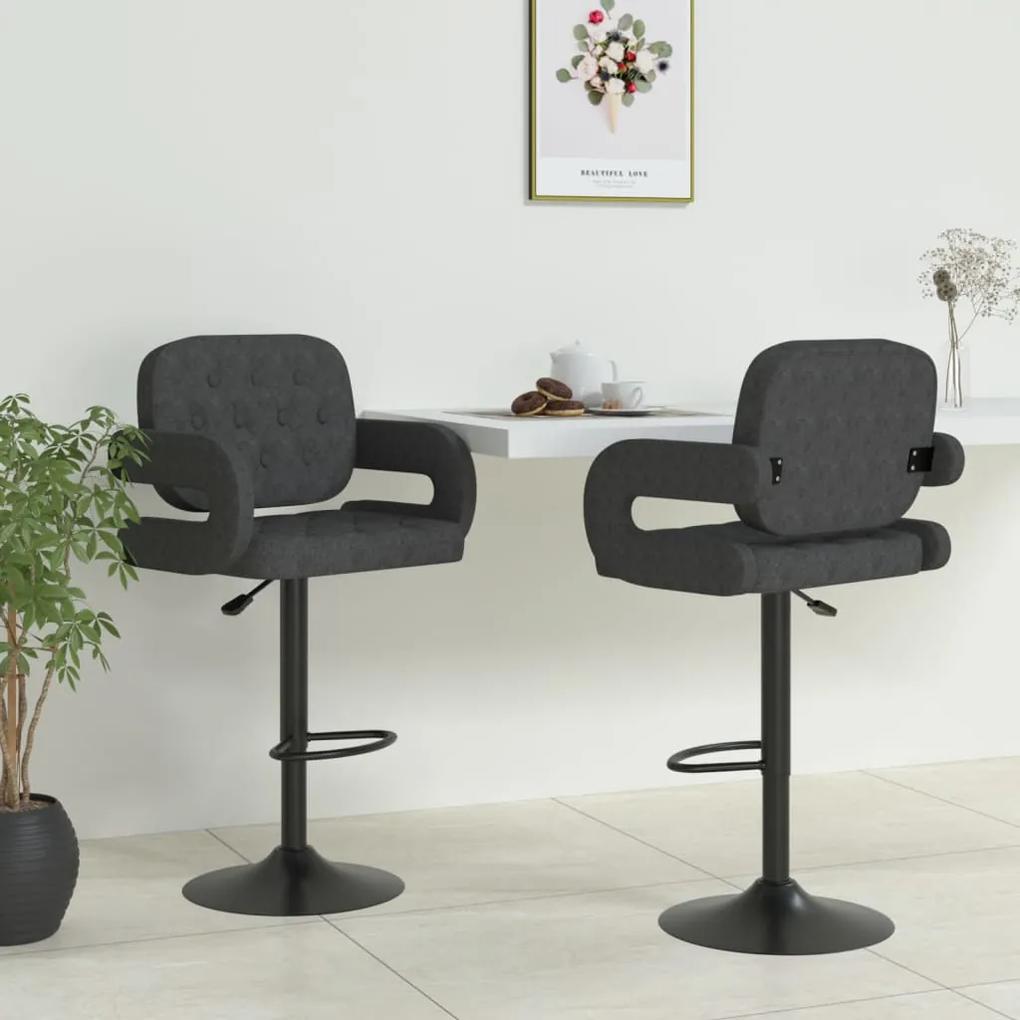 Barové židle 2 ks tmavě šedé textil,  335618