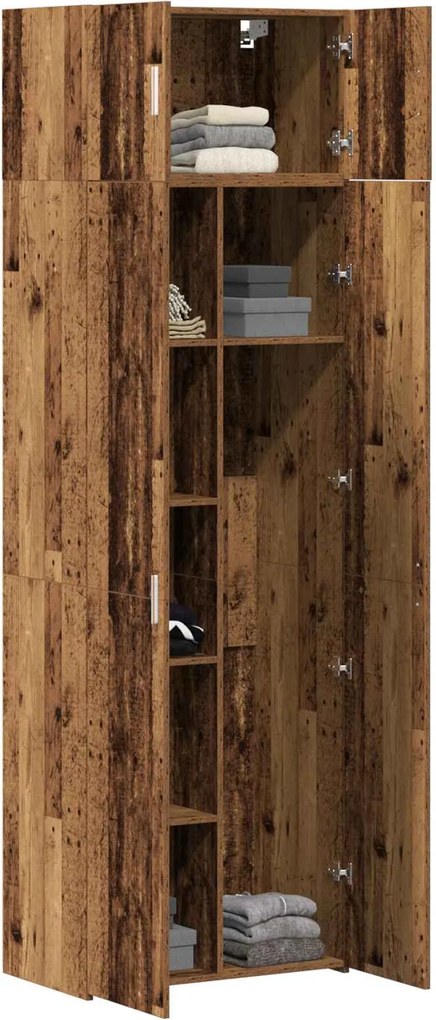 Úložná skříňka 2 ks Staré dřevo 70 x 42,5 x 185 cm 3365632