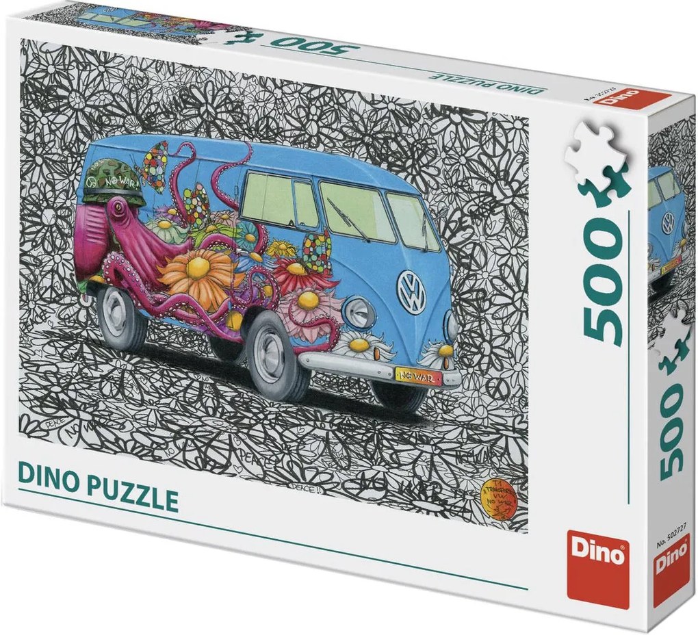 DINO Puzzle Hippies VW 47x33cm skládačka 500 dílků v krabici dn502727