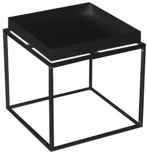 Culty Gold Černý kovový odkládací stolek Ronald 40x40 cm