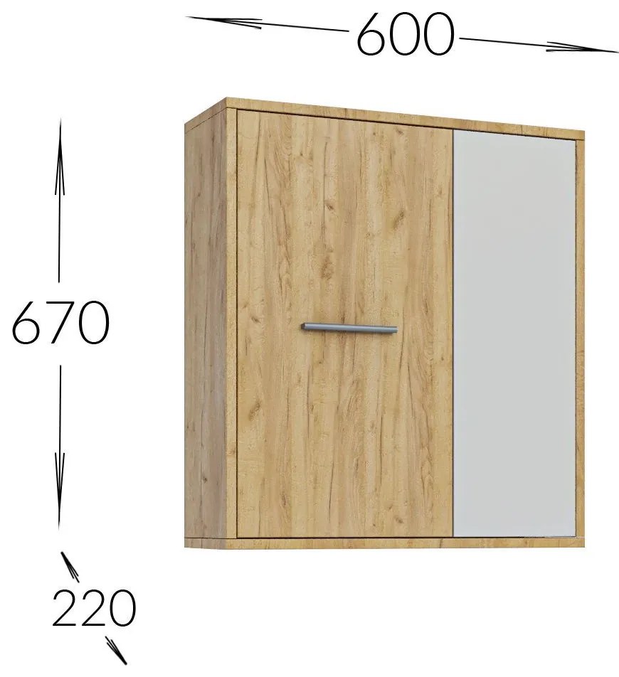 Obývací stěna ZETA jasan zlatý/bílá