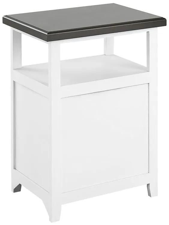 Noční stolek Layza (bílá + hnědá). 1080829