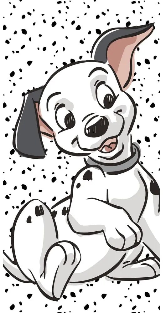 Černobílá bavlněná dětská osuška 70x140 cm 101 Dalmatians "Lucky" – Jerry Fabrics