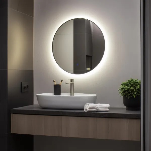 Brilagi - LED Koup. zrcadlo VENA BLACK LED/19W/230V 60 cm IP44 CRI 90 stmív.+CCT