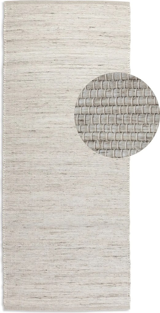 Hanse Home, Koberec běhoun Handloom 105960 Dhaka Ivory White, 80x200, bílá, chodba / předsíň