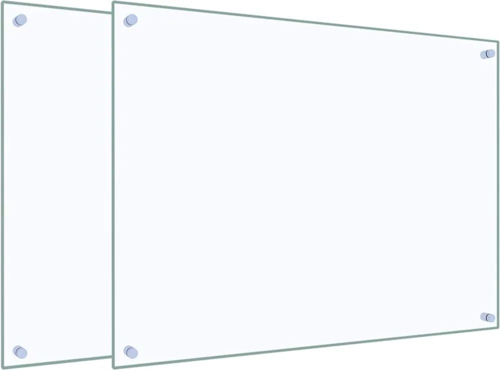 Kuchyňské panely 2 ks průhledné 80 x 60 cm tvrzené sklo 3315794