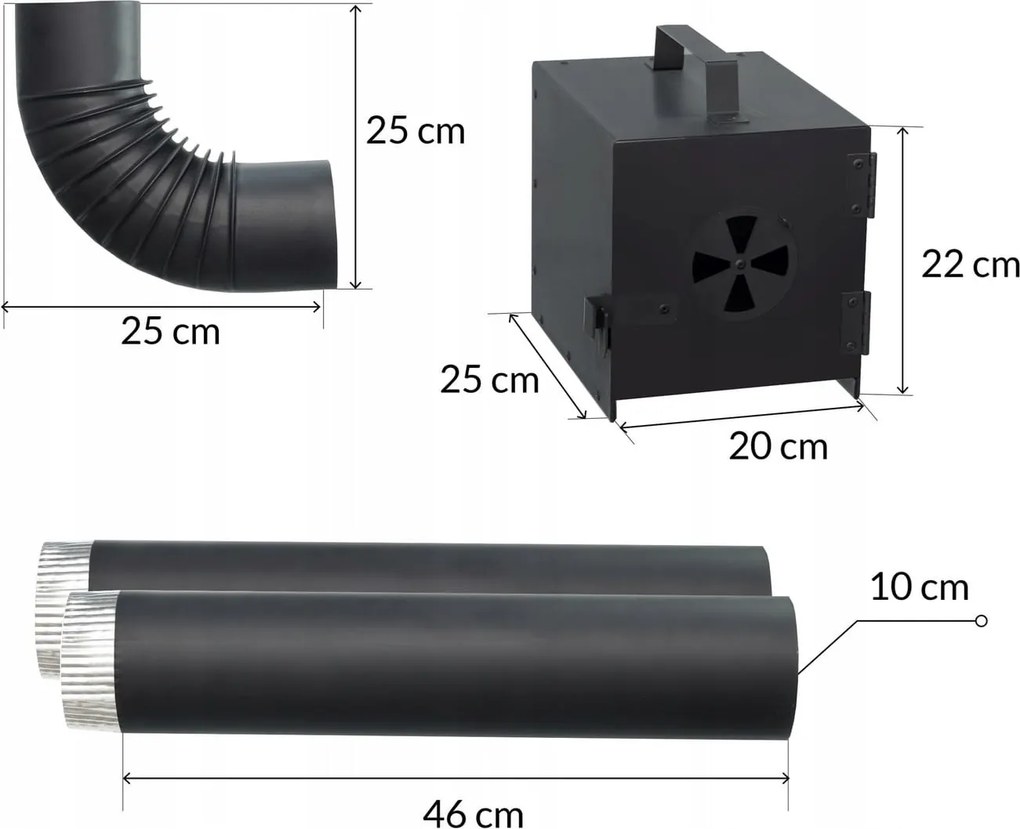 TRENDIE Udírna XXL dřevěná s kovovým komínem
