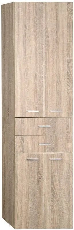 Aqualine, ZOJA/KERAMIA FRESH skříňka vysoká 50x184x29cm, dub platin, zásuvky, 51296
