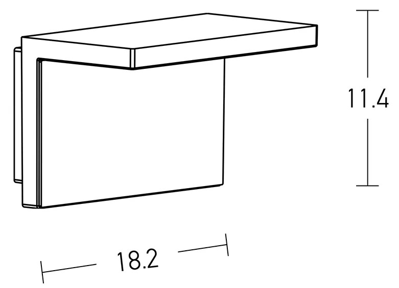 Zambelis E224 nástěnné LED svítidlo grafit/dřevo, 13W, 3000K, 18cm