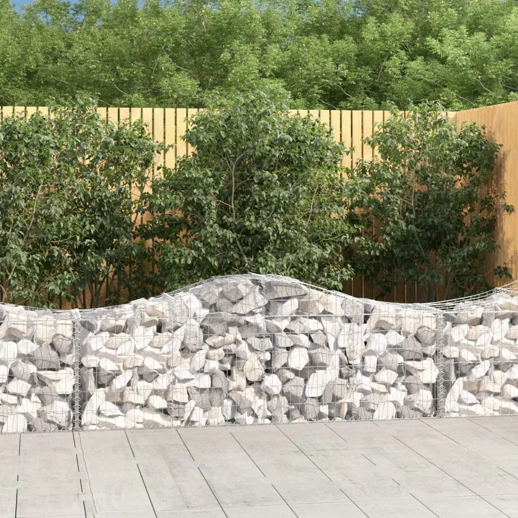 Klenutý gabionový koš 200 x 50 x 60/80 cm pozinkované železo 153393